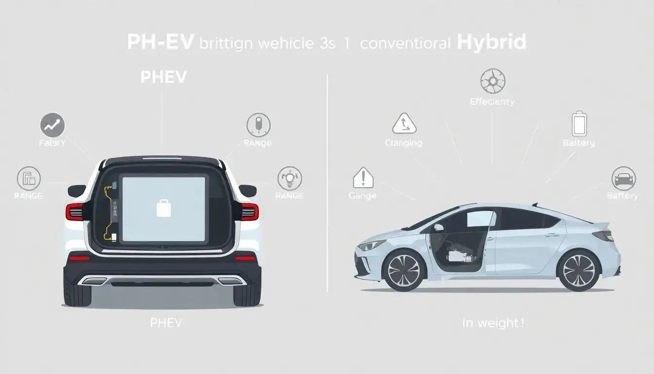 How does the battery weight in PHEVs compare to that in conventional hybrid vehicles | NenPower