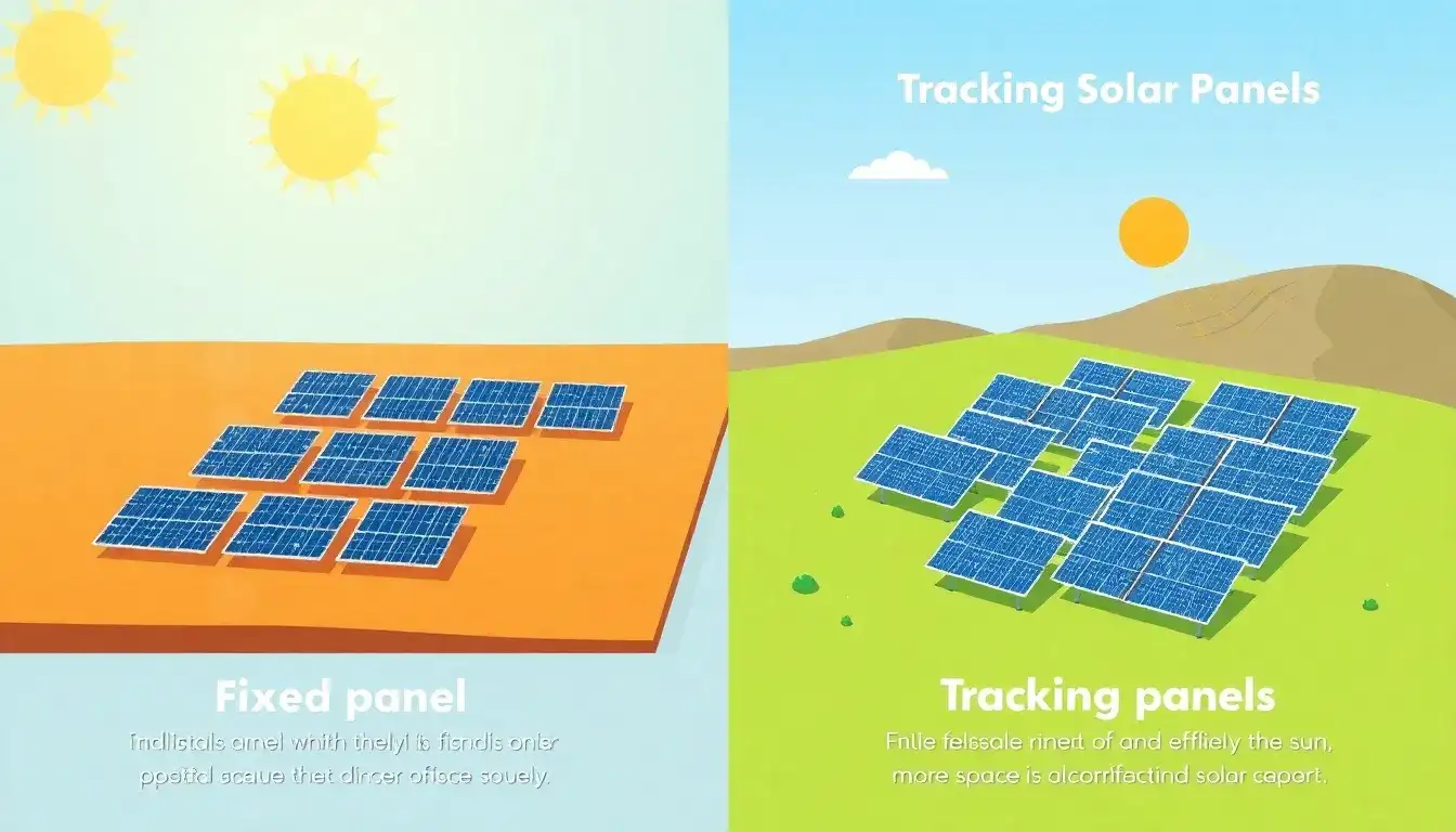 How does the space requirement differ between fixed and tracking solar panels | NenPower