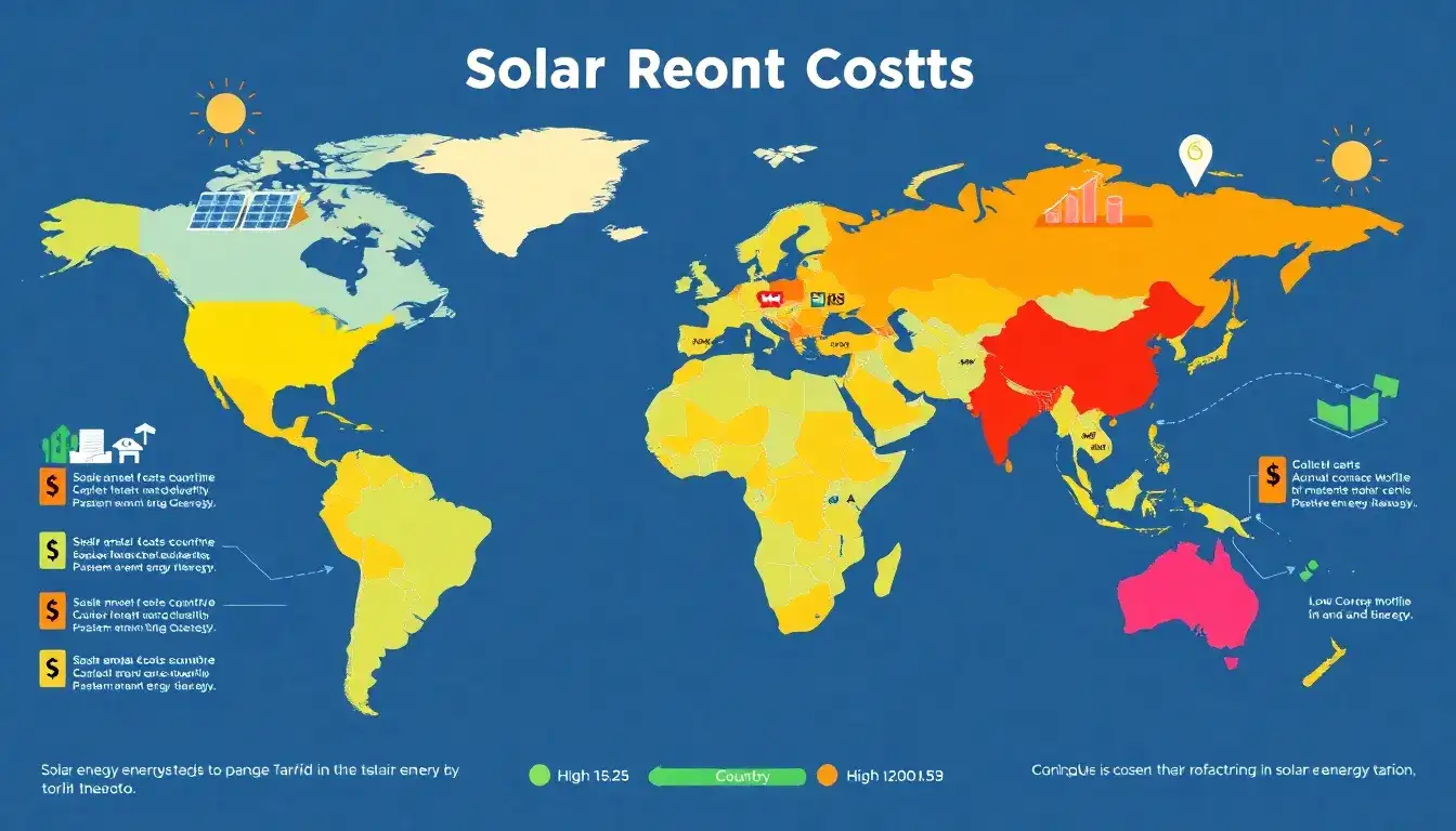 How do different countries’ tariff policies compare in terms of impact on solar energy costs ...